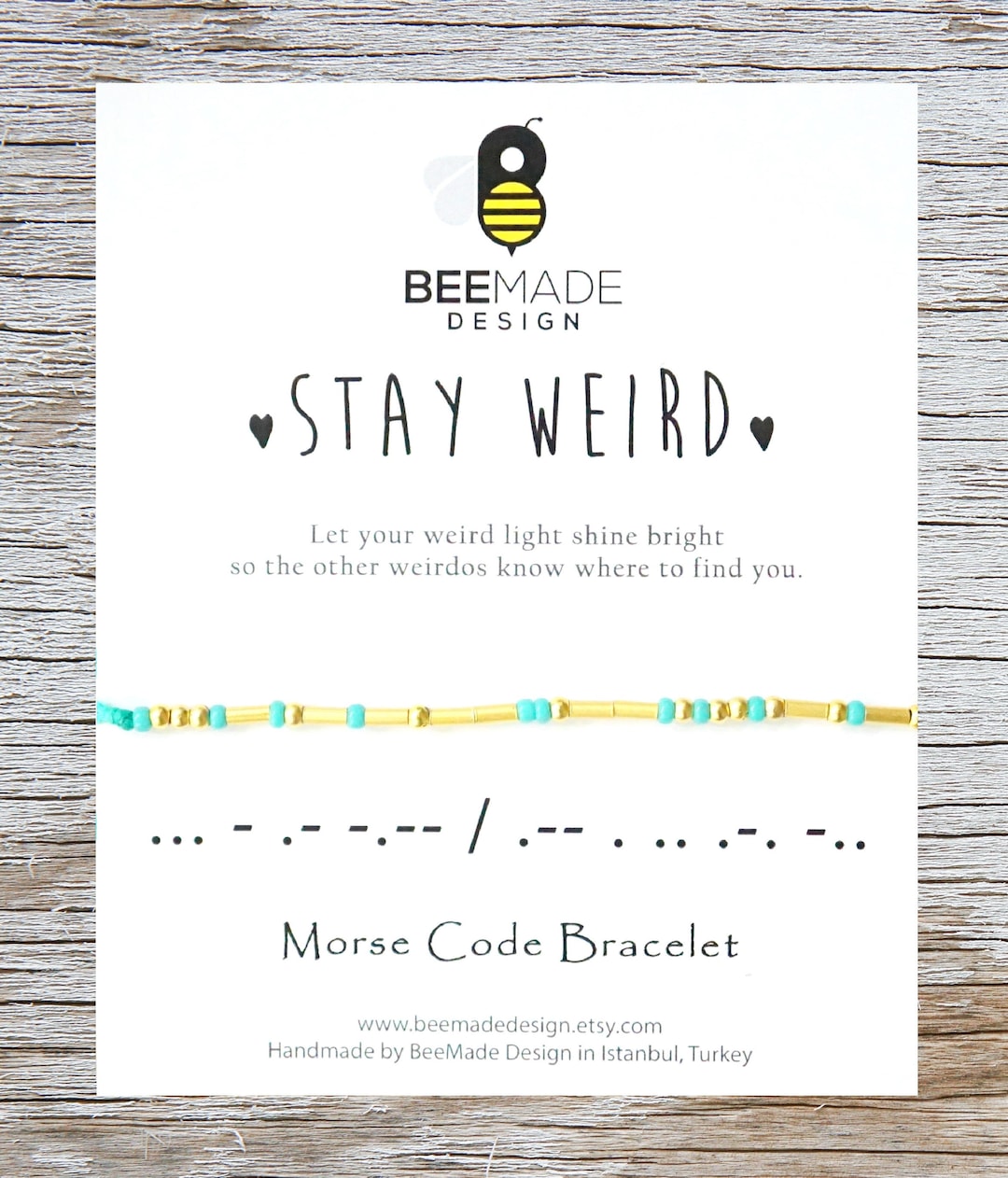 Stay Weird Morse Code Bracelet: Inspirational Gift - Etsy
