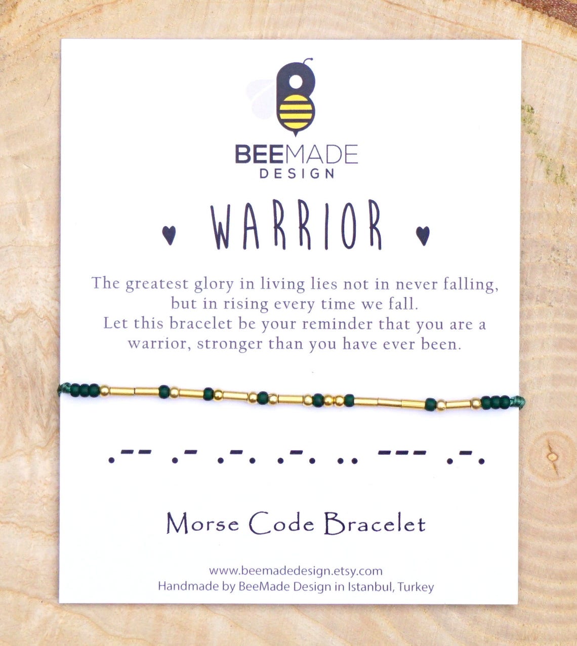 Warrior Morse Code Bracelet: Gold or Silver Plated Beads - Etsy Canada