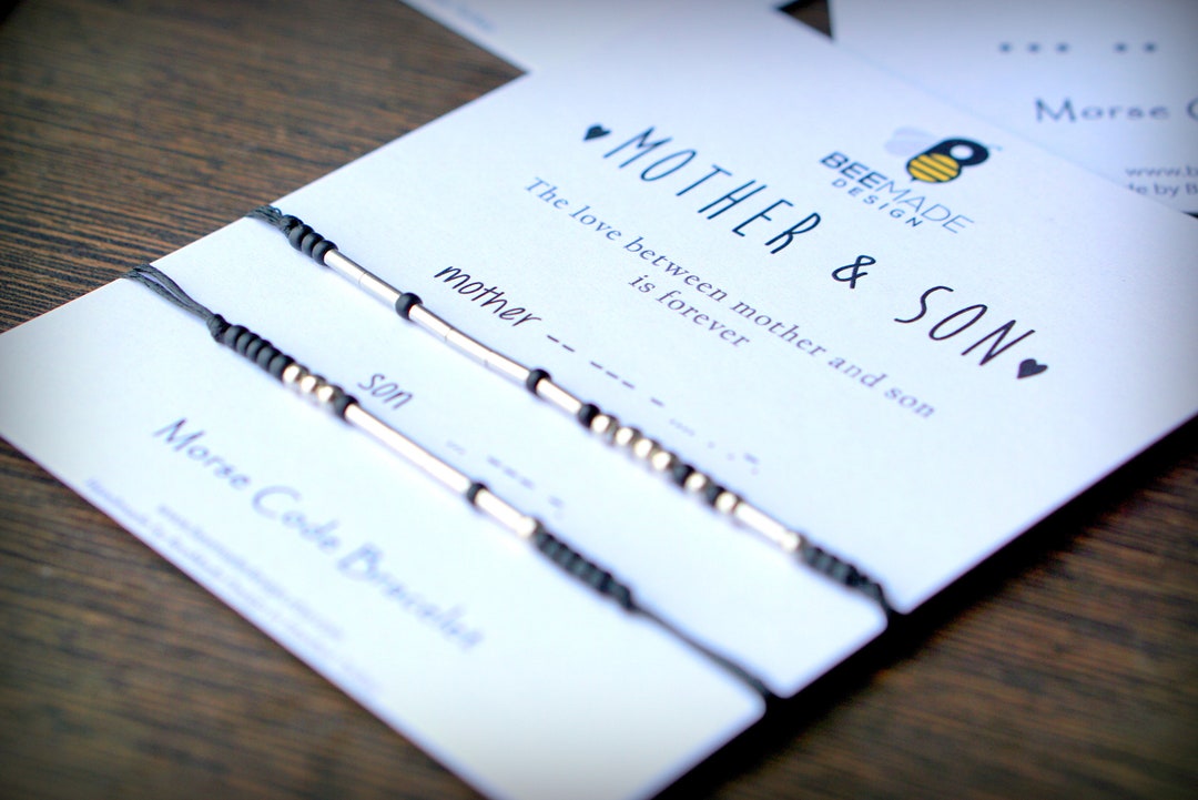 Mother Son Bracelet in Morse Code - Mother Son Gift From Mom Birthday ...