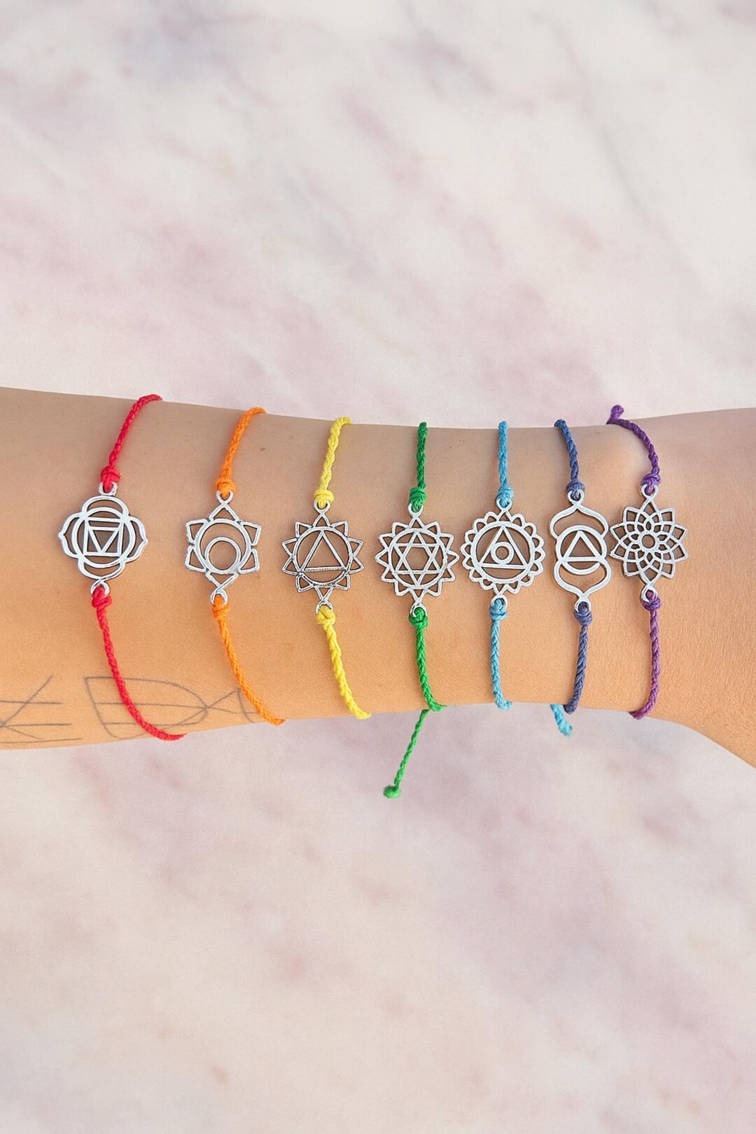 Chakra Symbol Bracelet: Adjustable Cord, Energy Healing, Mindfulness ...
