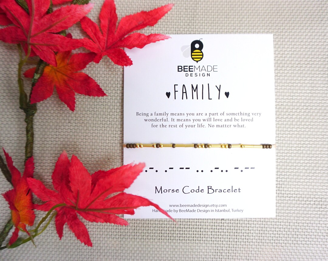 Morse Code "family" Bracelet: Seed Bead Inspirational Gift - Etsy