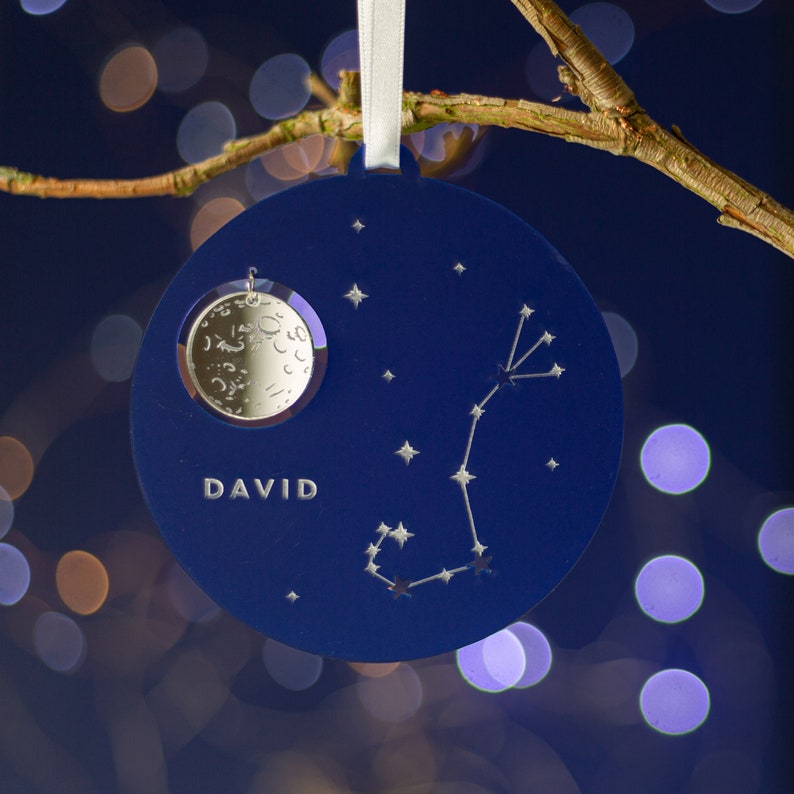 Night Sky Personalised Star Sign Zodiac Christmas Tree - Etsy