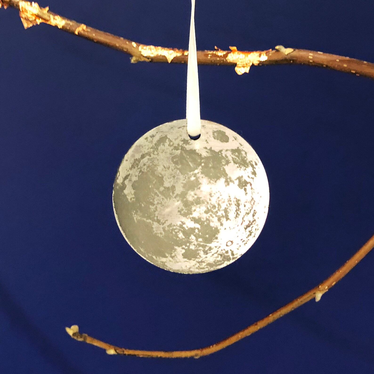 Full Moon Personalised Christmas Tree Decoration - Etsy