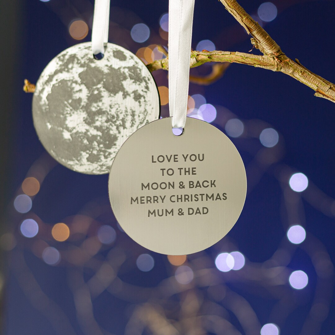 Full Moon Personalised Christmas Tree Decoration - Etsy UK