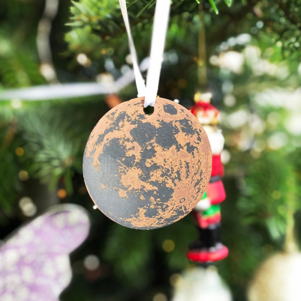 Full Moon Personalised Christmas Tree Decoration - Etsy