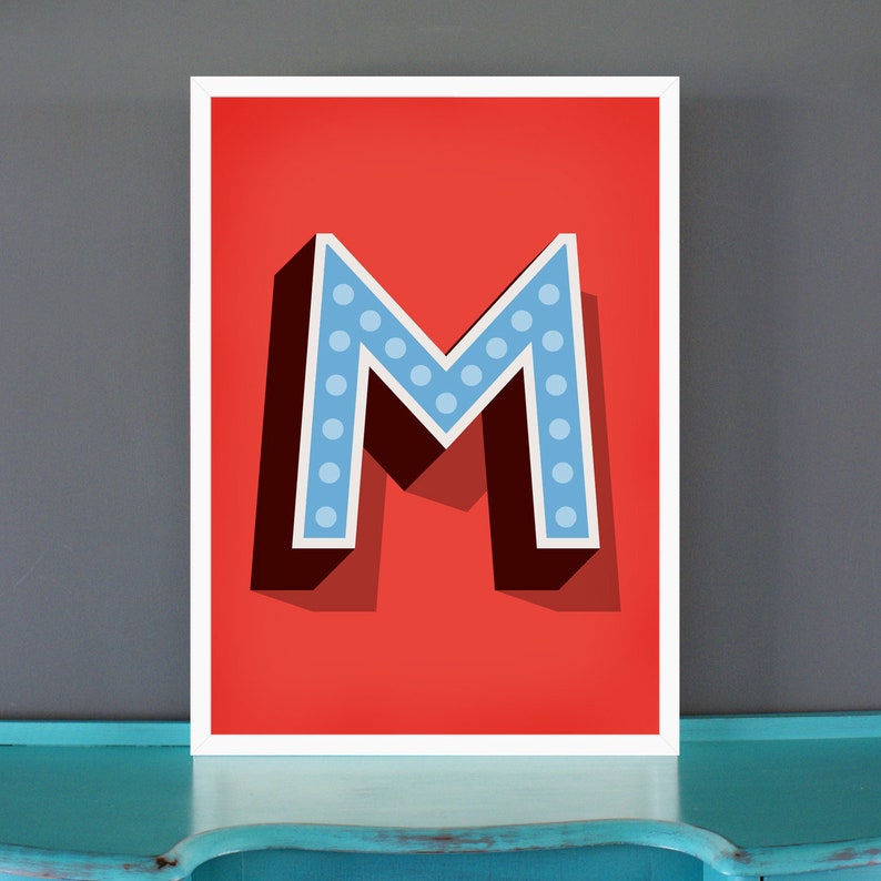 Big Circus Marquee Letter Print. Print Vibrant Unique Gift - Etsy