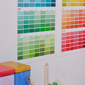 Academic Year Paint Chip Colour Swatch Wall Planner August-july - Etsy