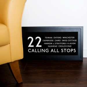 Custom Subway Bus Blind Routemaster Personalised Destination Print ...