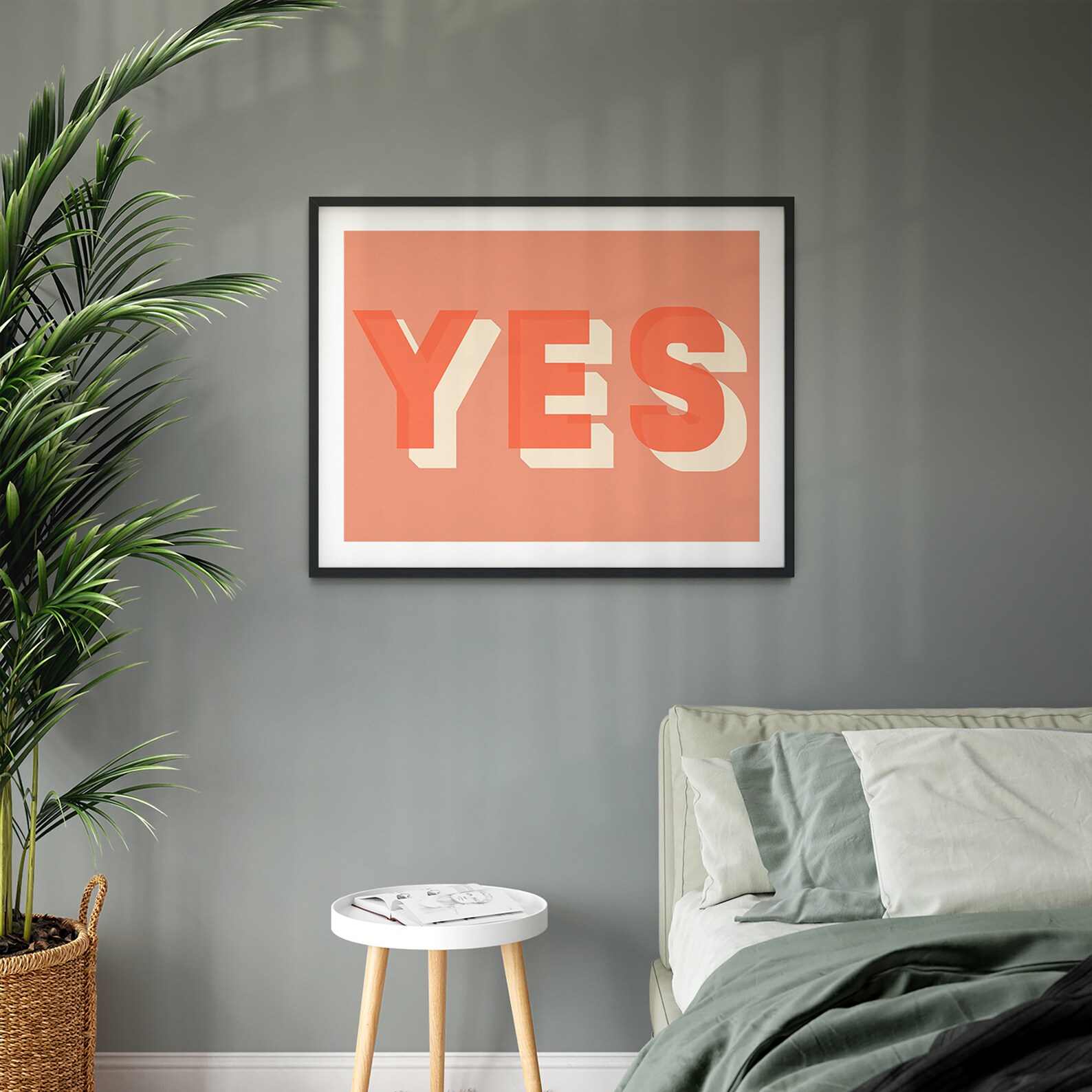 Bold Typographic Riso Print - Yes !! Motivational Word Art | Colourful ...