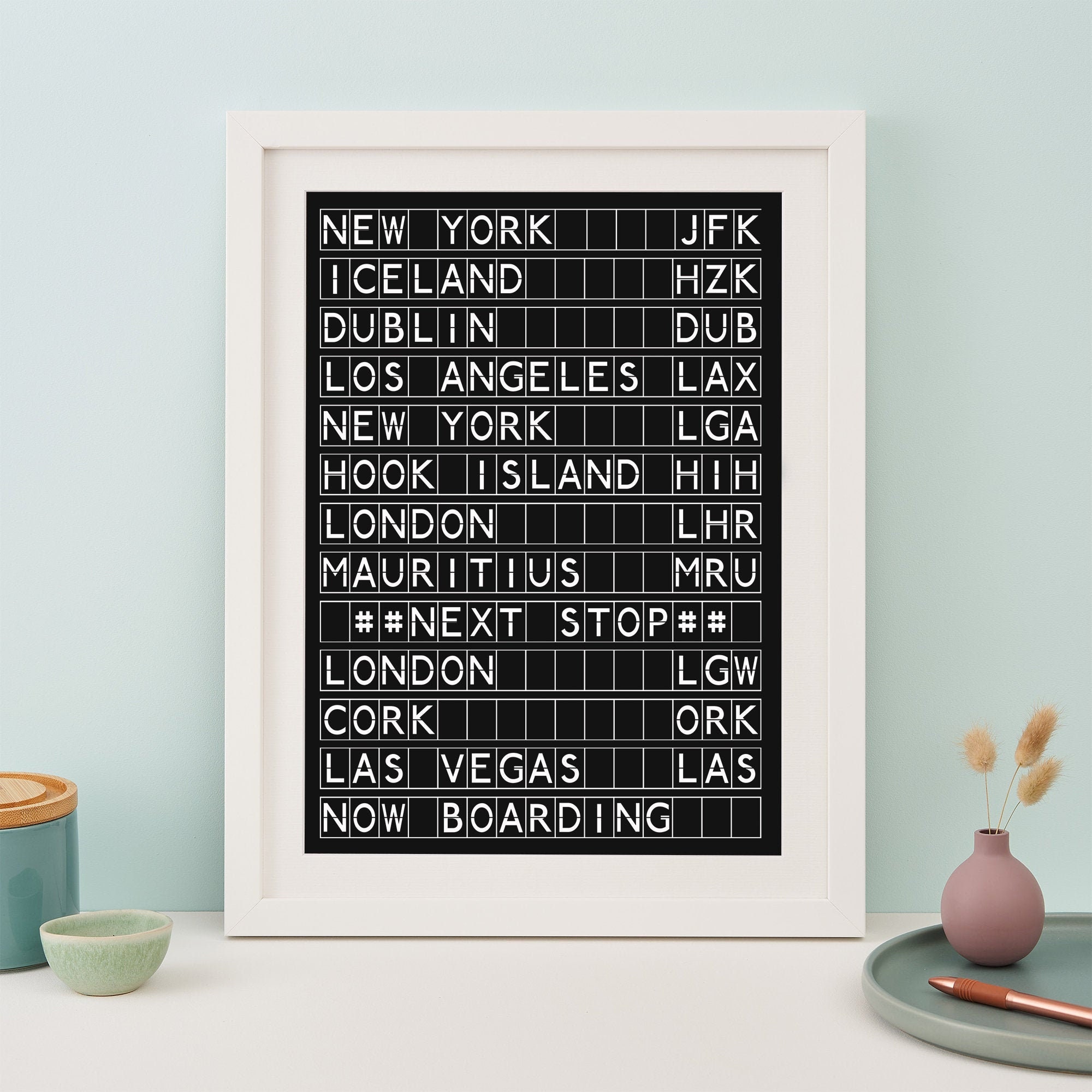 Airport Departures Board Travel Destination Print | Etsy