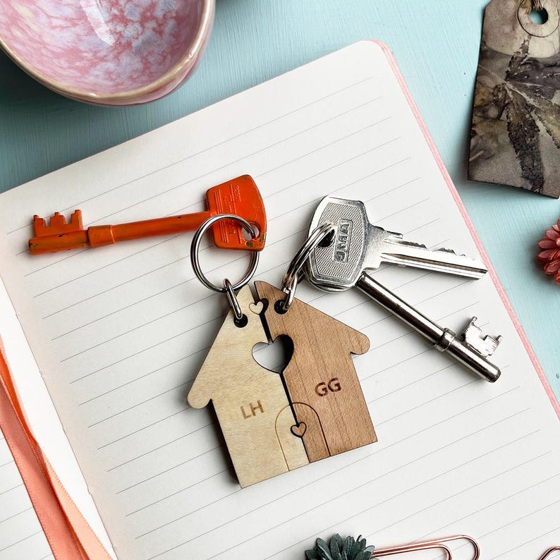 Couples New Shared Home Personalised Keyring. Perfect Gift for ...
