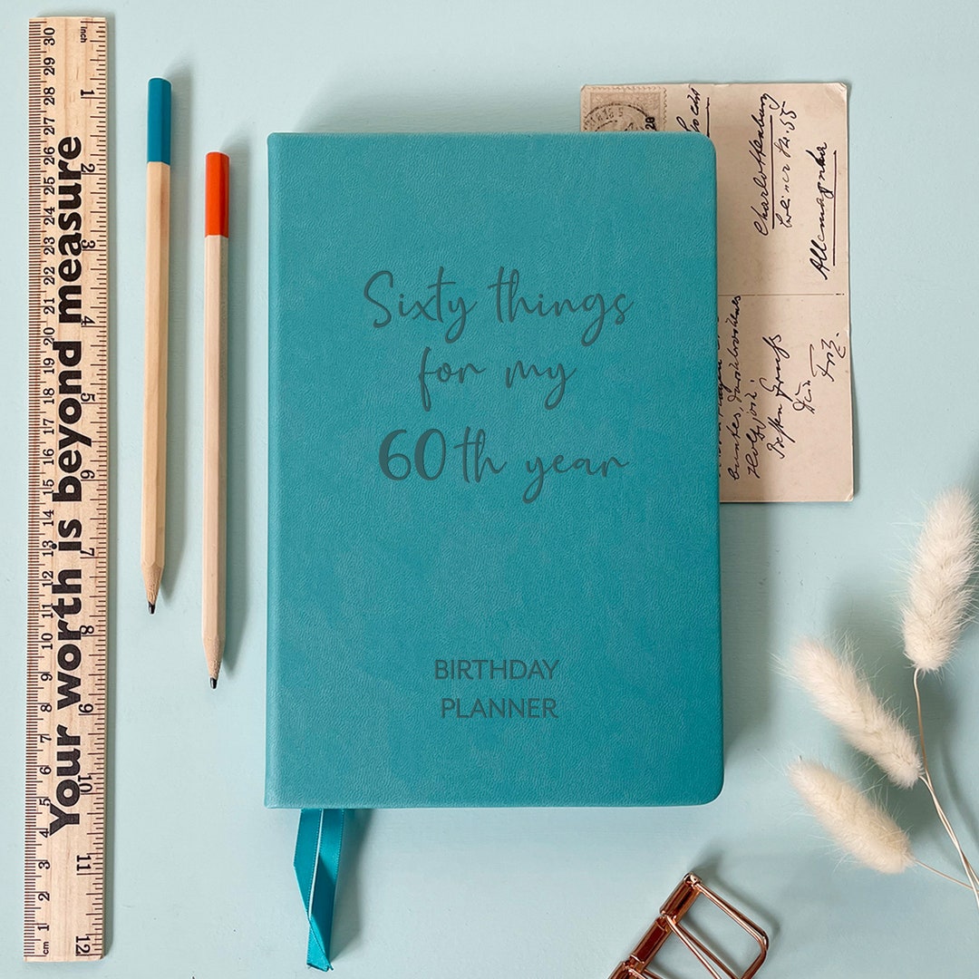 60 Things for My 60th Year Vegan Luxury Custom Notebook. Sixtieth ...