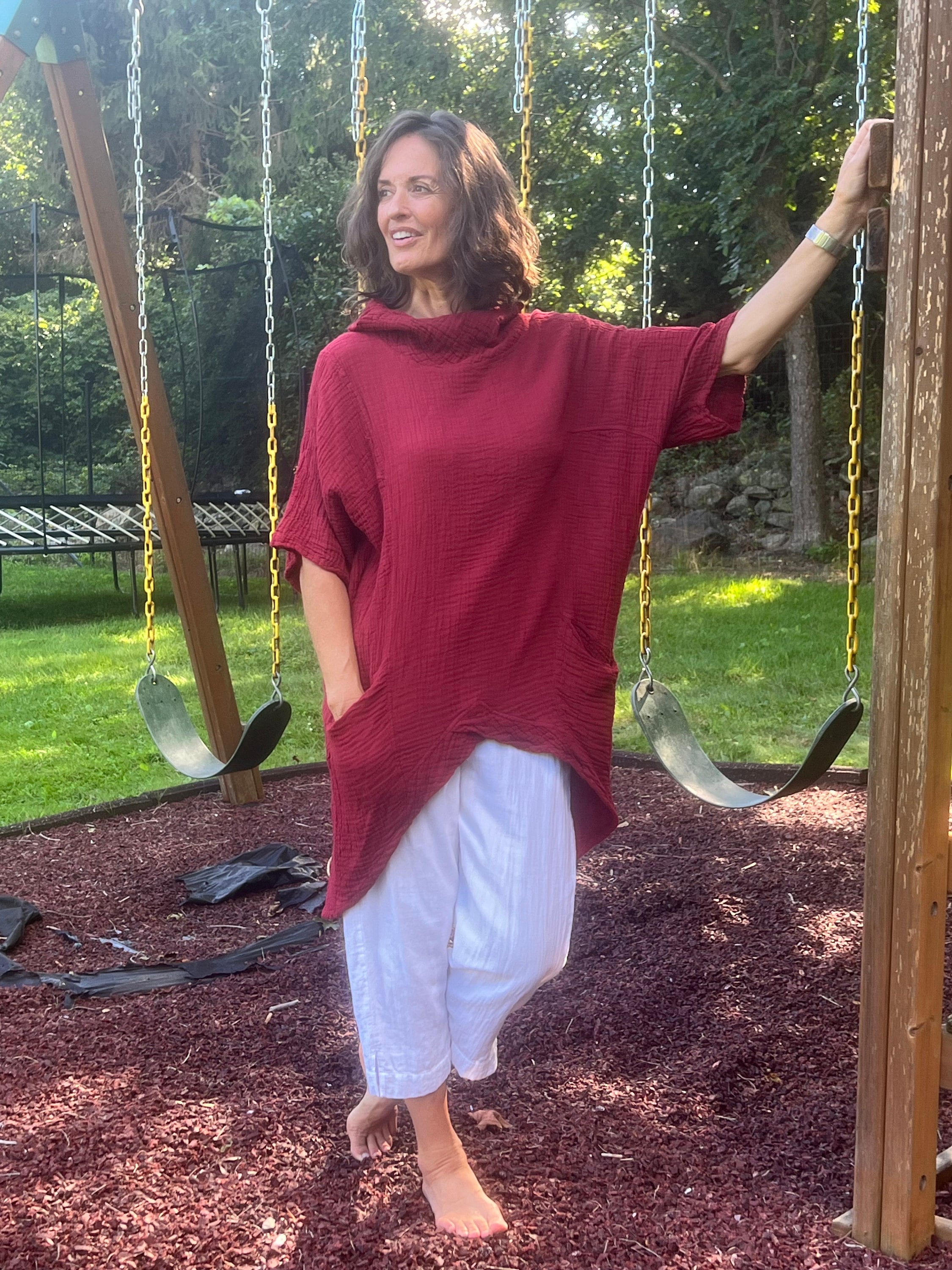 HONESTY COWL NECK Tunic 100% Cotton Natural Fibers Soft Comfy Top ...