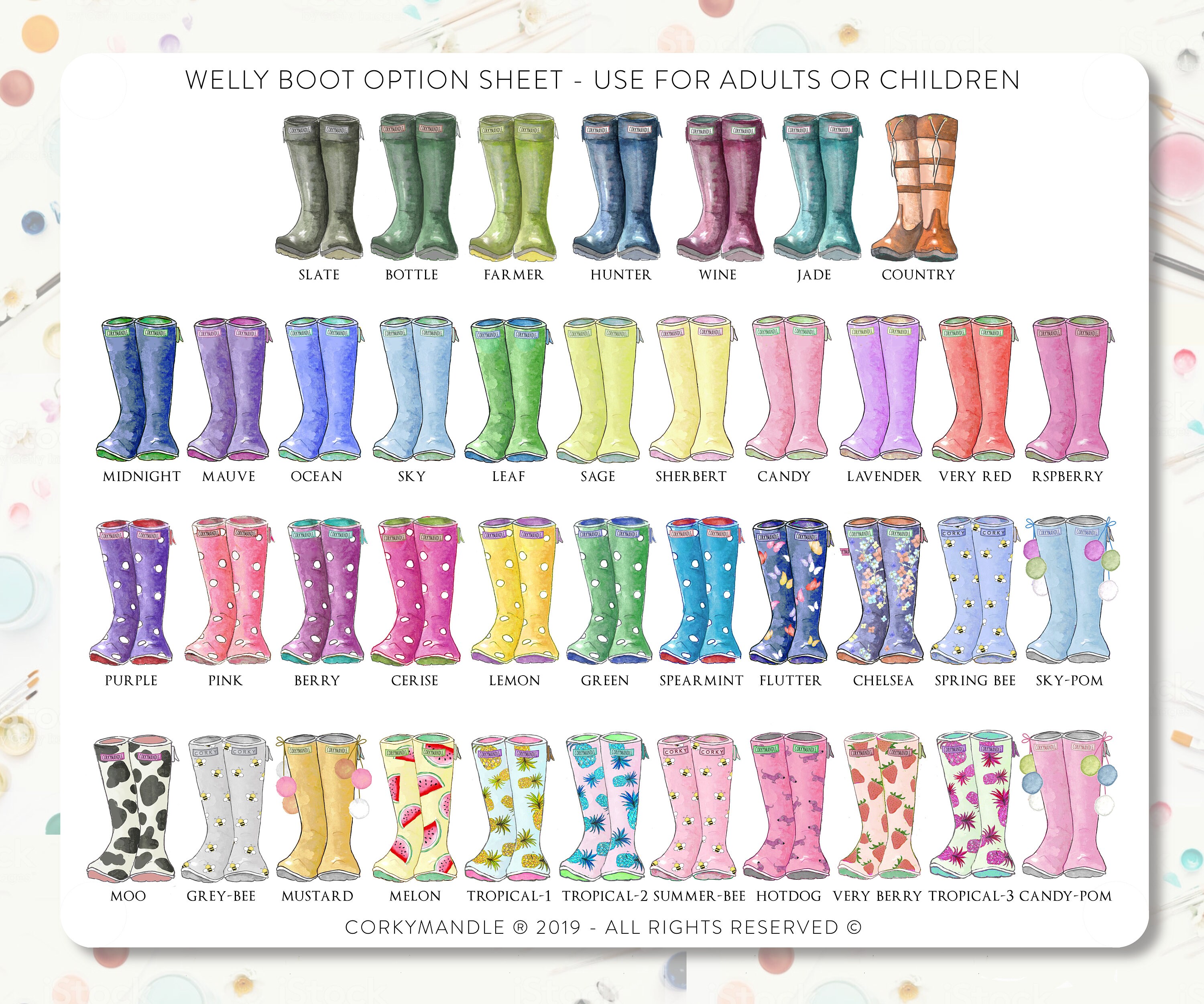 The ®original Welly Boot Family Tree Personalised Family Print , Welly ...