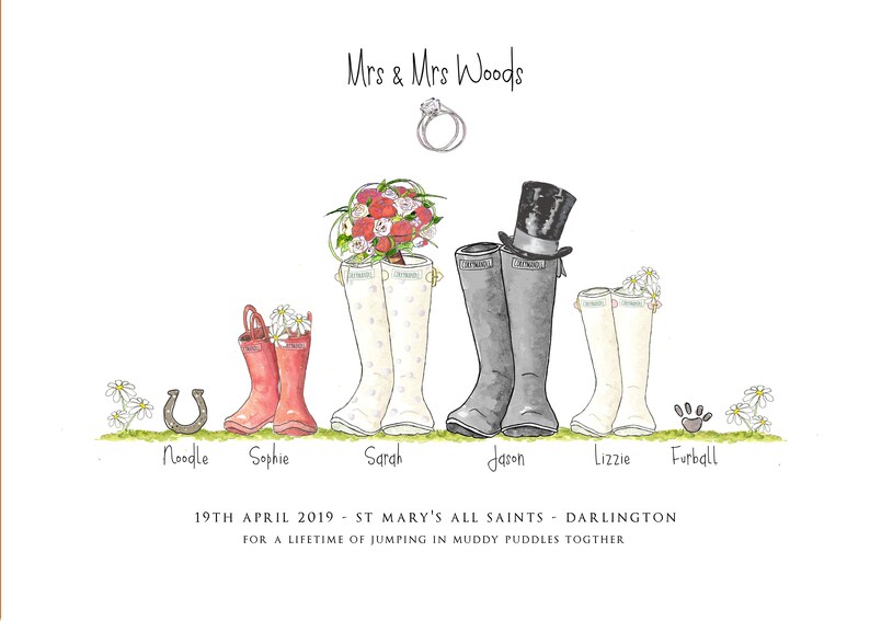 The ®original Welly Boot Family Personalised Wedding Family - Etsy