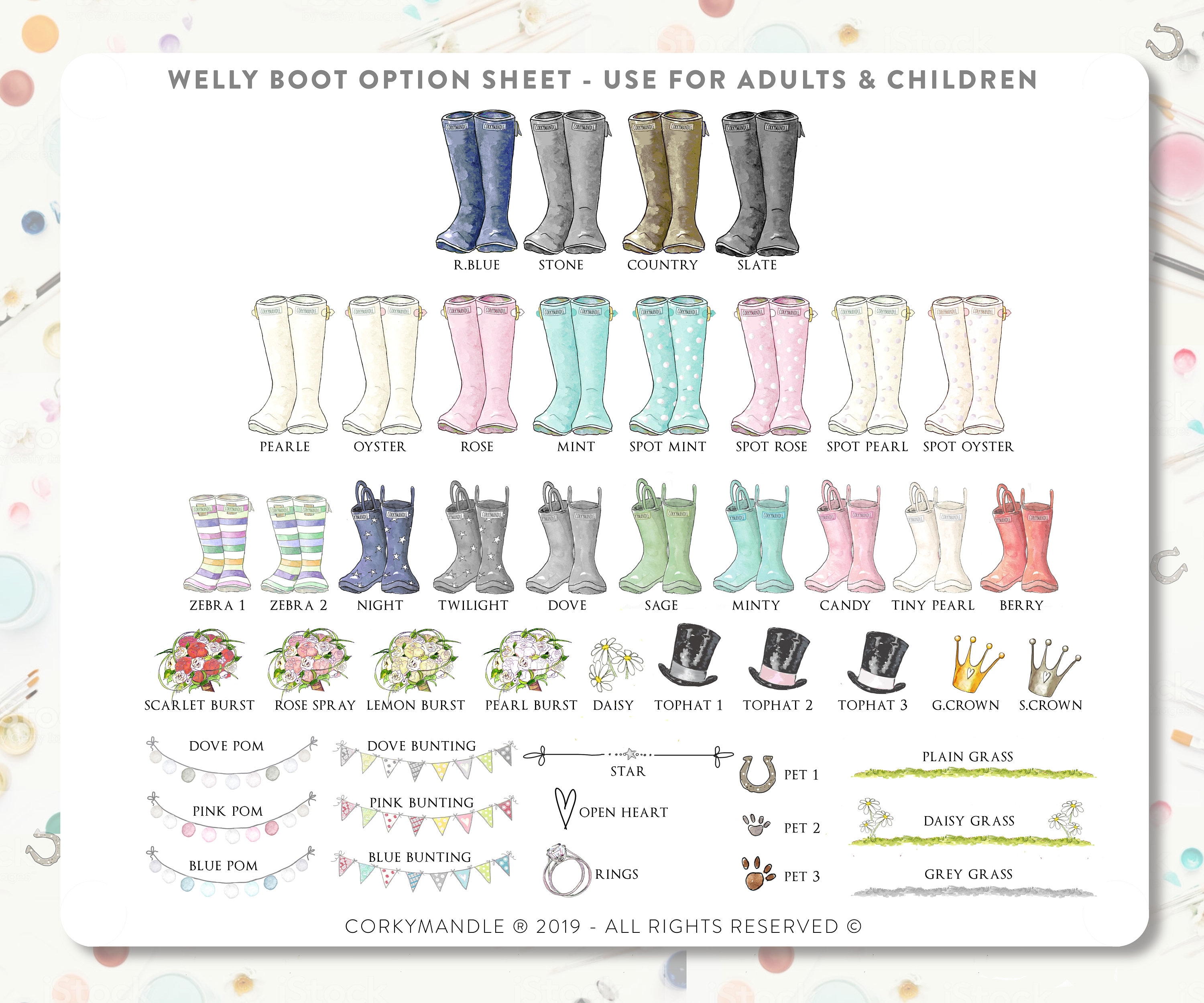 The ®original Welly Boot Family Personalised Wedding Family - Etsy