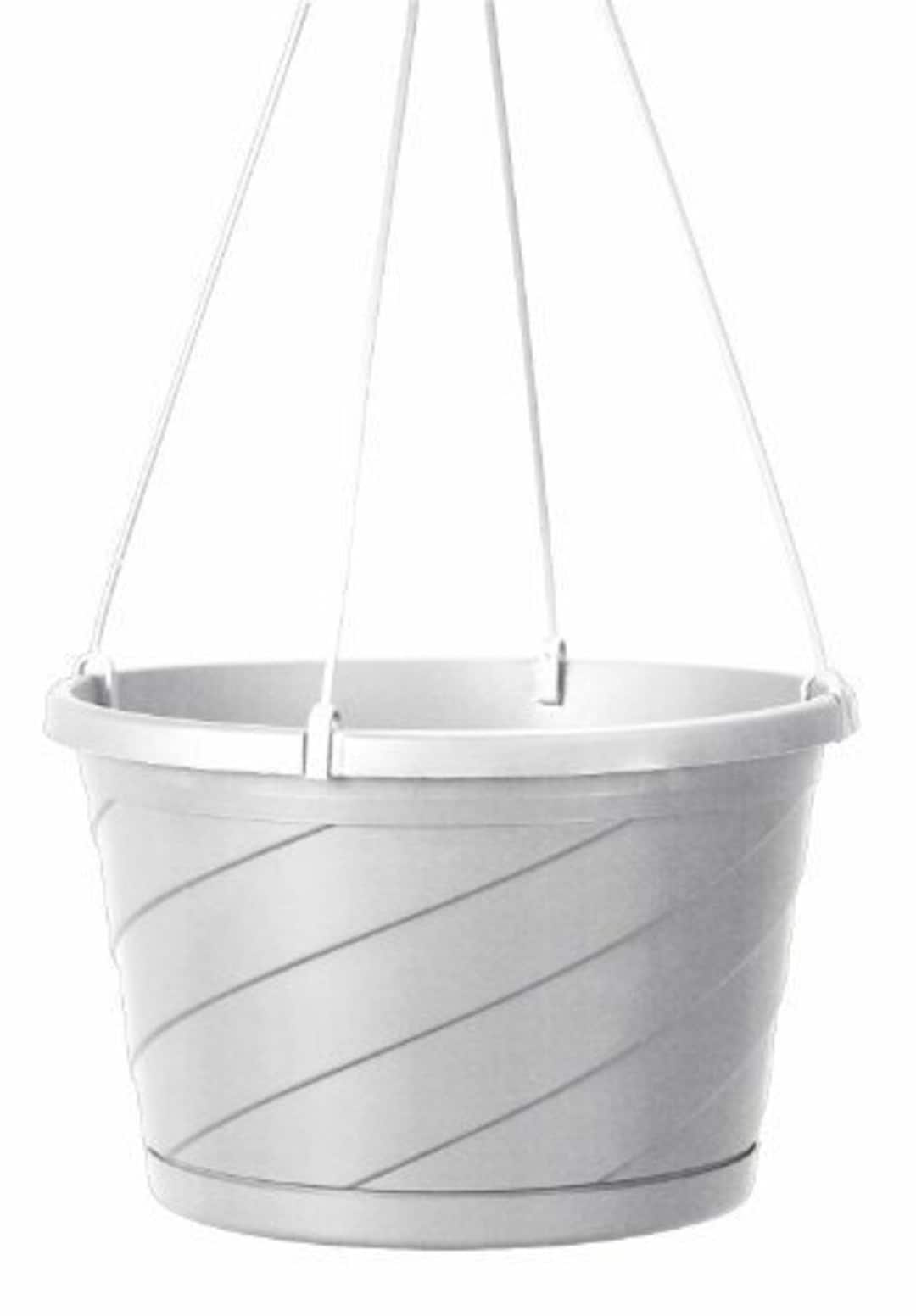 Hanging Basket, White 12 Inch, (qty. 5), Euro Style With Plastic ...