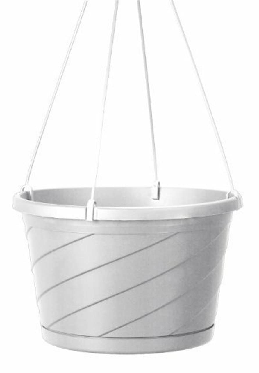 Hanging Basket, White 12 Inch, qty. 5, Euro Style With Plastic Hangers ...