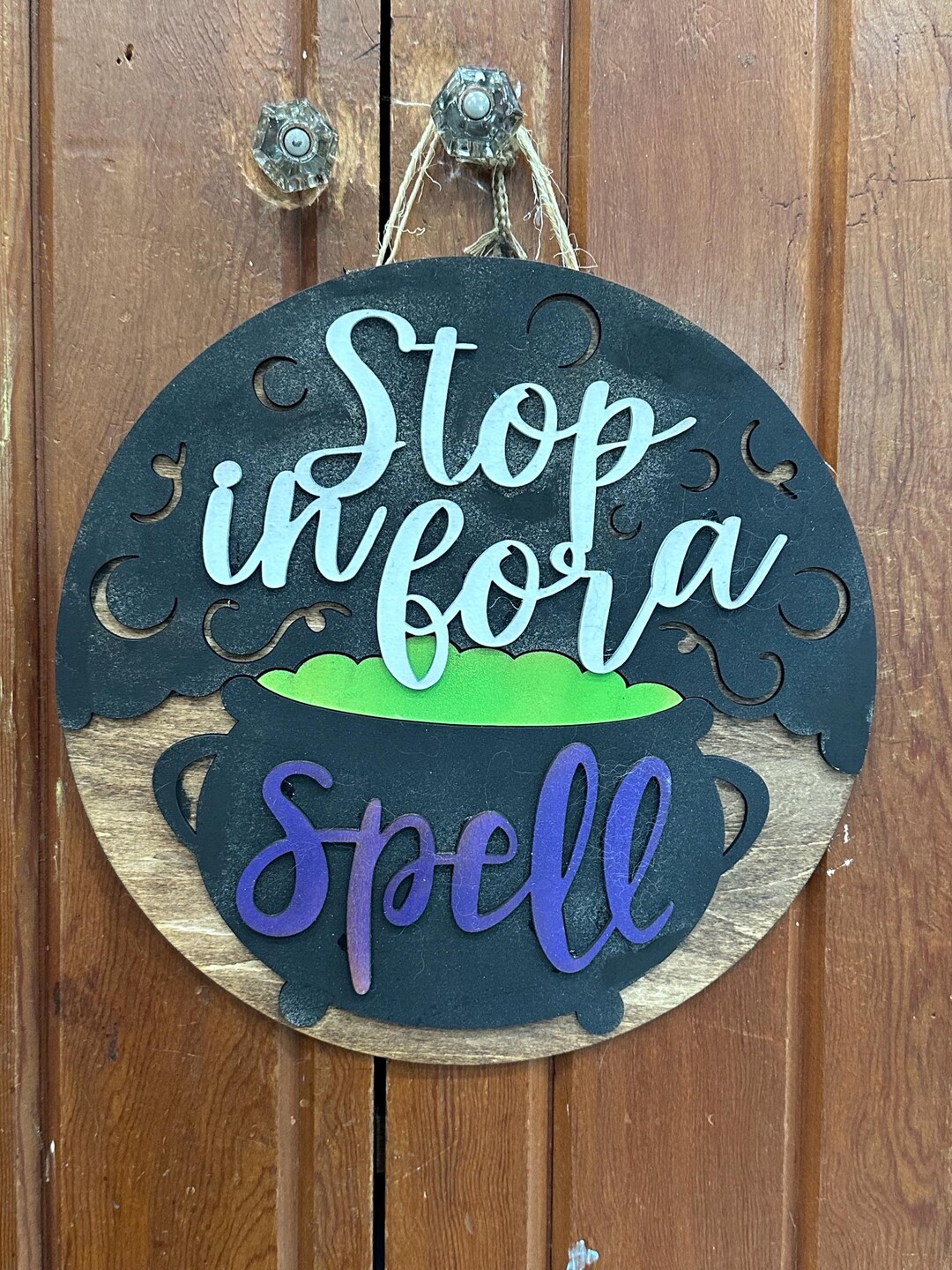 Stop in for Spell Halloween Front Door Decor Front Door Wreath Welcome ...