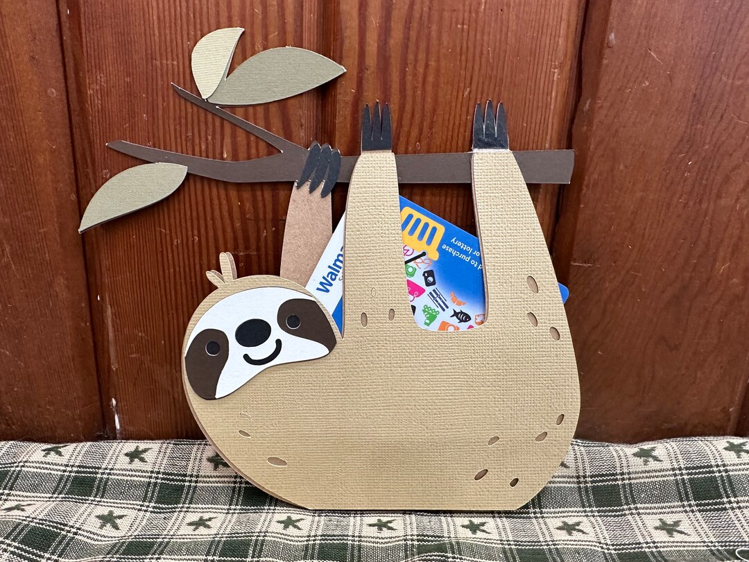 Homemade Sloth Gift Card Holder - Paper Sloth Greeting Card - Etsy