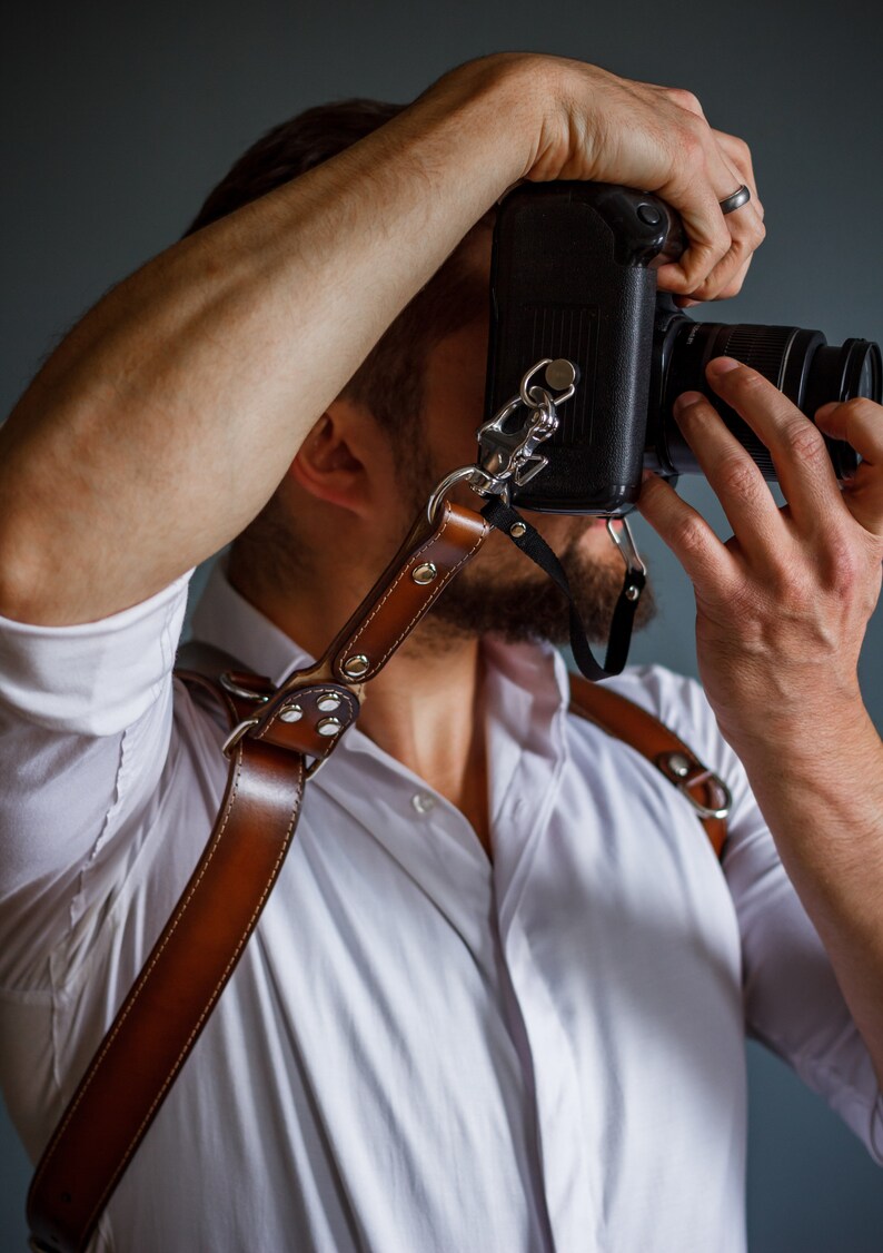 Personalized Dual Cameras Leather Strap Custom Camera Strap - Etsy