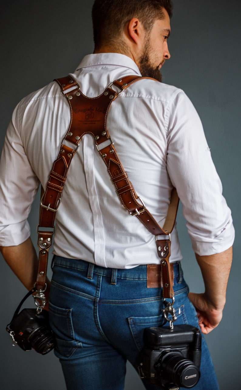 Personalized Dual Cameras Leather Strap Custom Camera Strap - Etsy