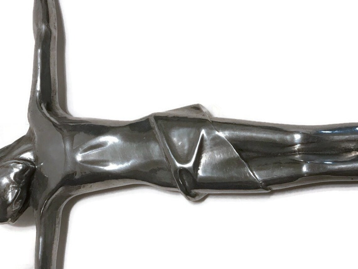 Vintage Metal Jesus Figure Sculpture | Etsy