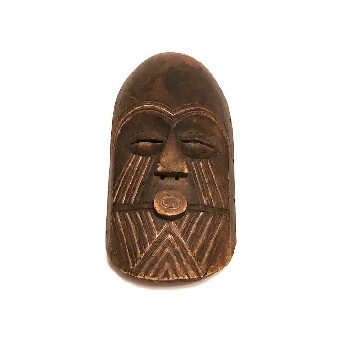 Vintage Carved Wood Kuba Mwaash Congo African Mask - Etsy