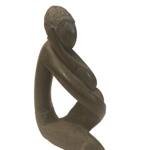 Stone Art Sculpture Carving of Figure in Sitting Position - Etsy