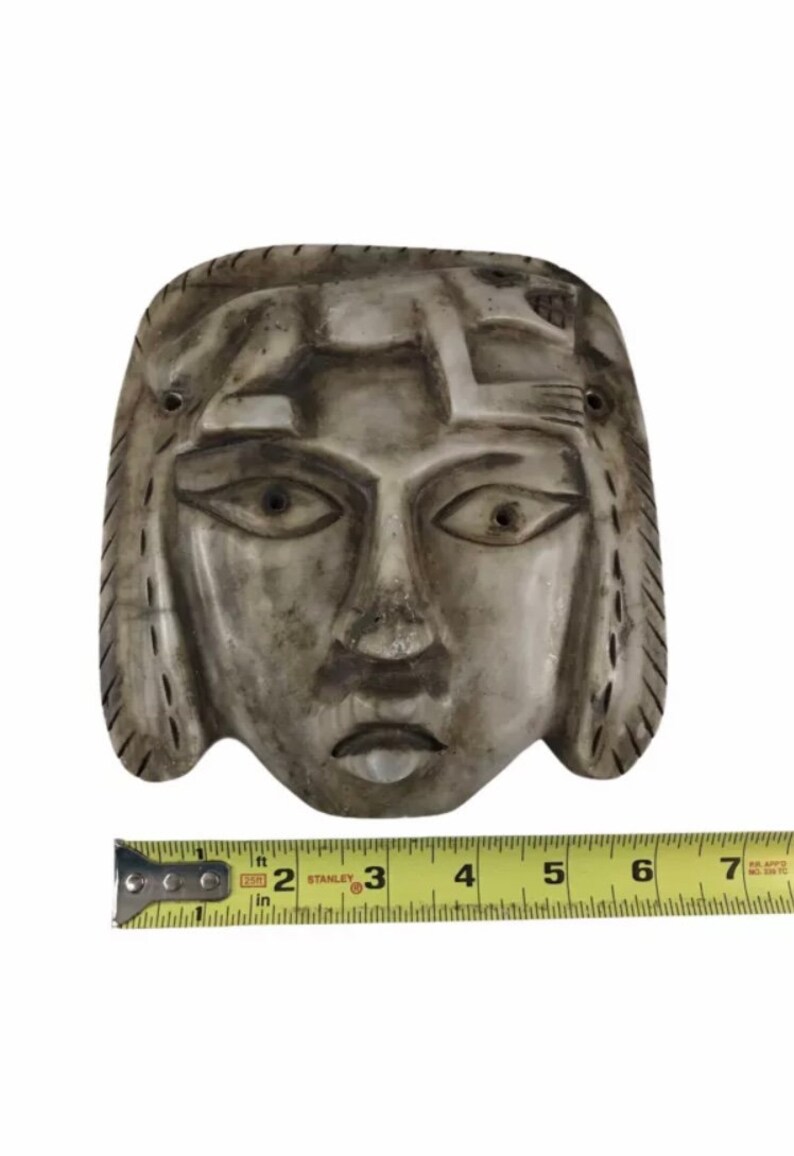 Mayan Aztec Carved Soapstone Face Sculpture Figure | Etsy