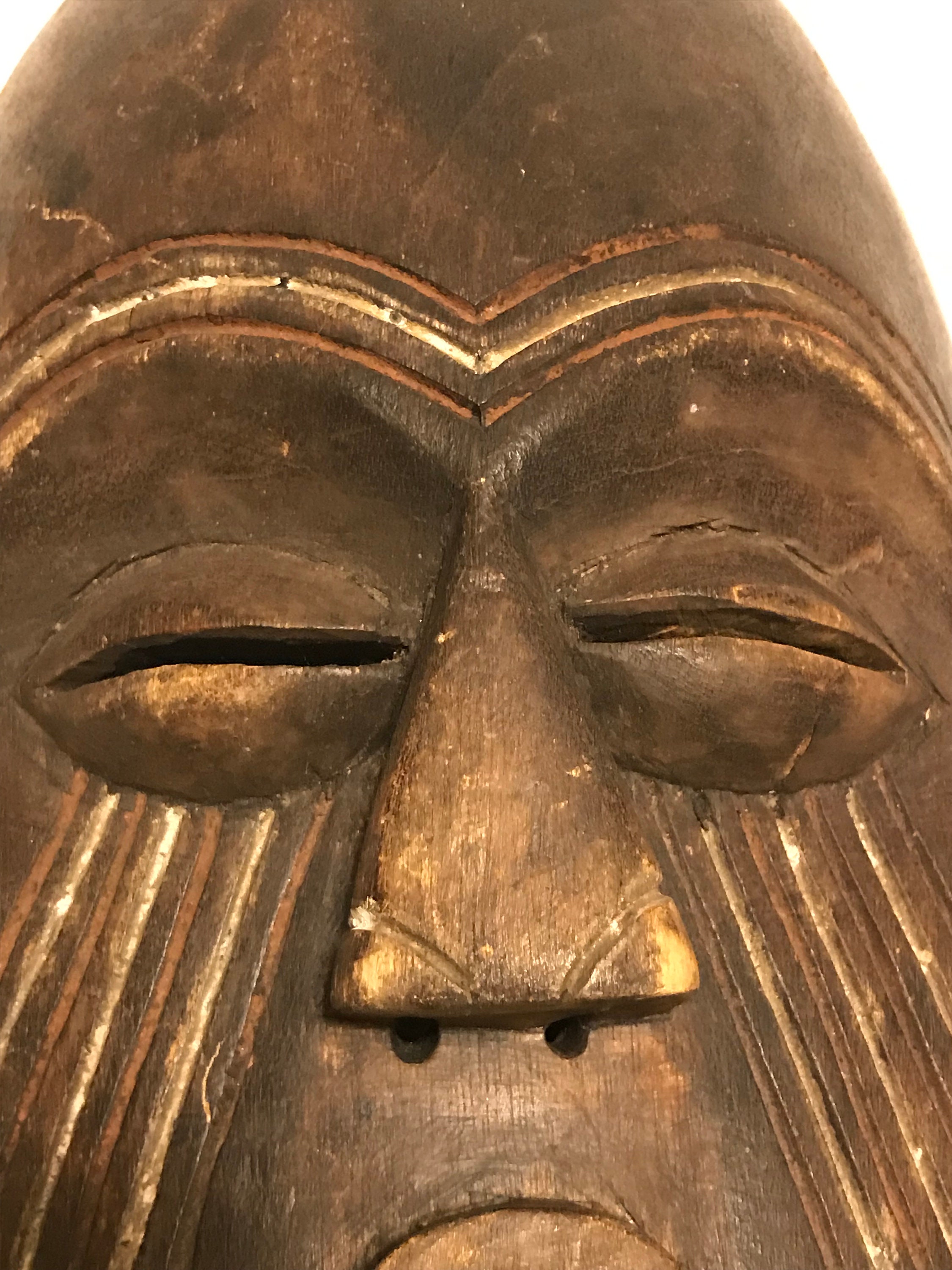 Vintage Carved Wood Kuba Mwaash Congo African Mask - Etsy