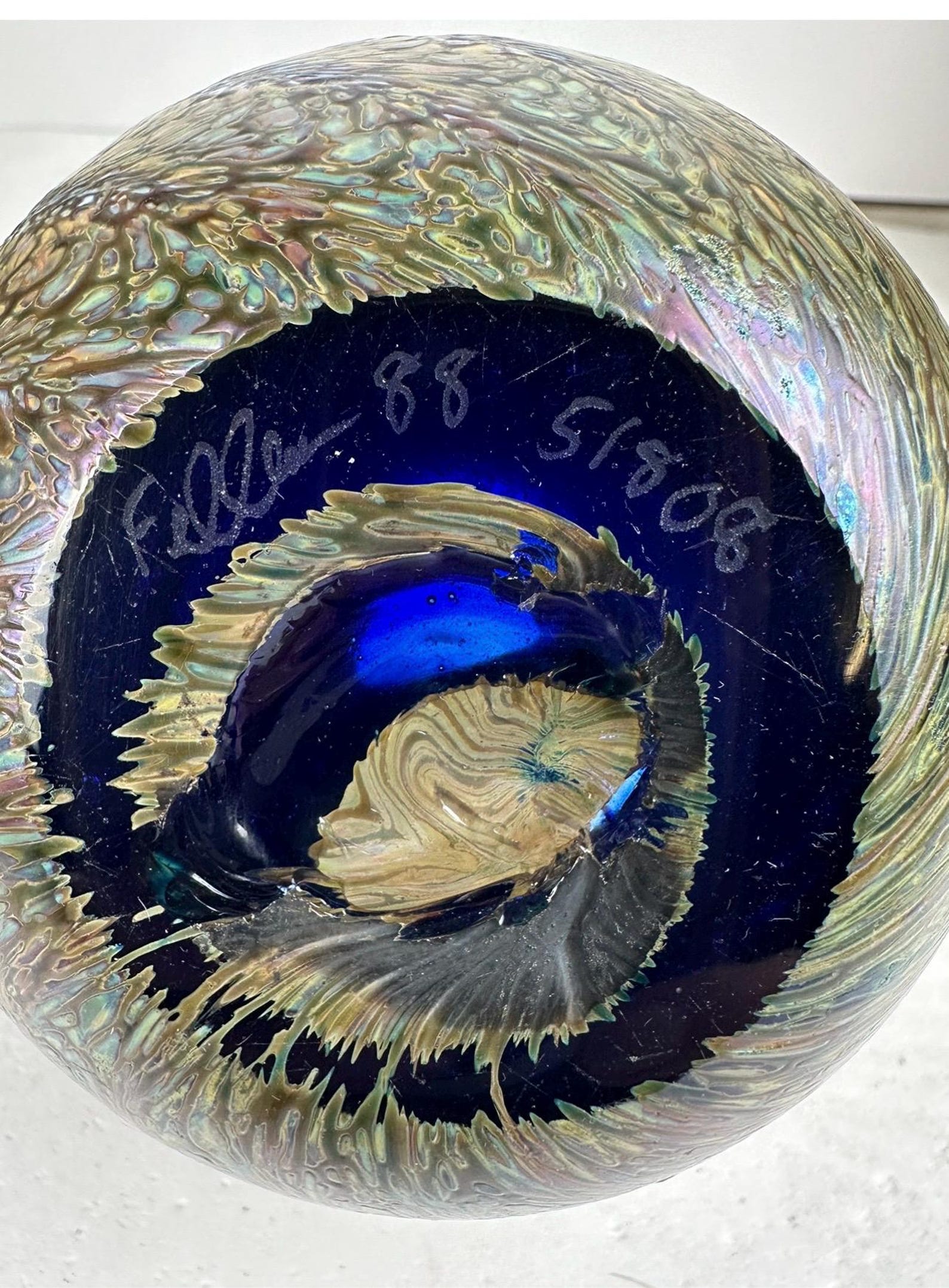 Vintage Stephen Fellerman Small Art Glass Vase Signed Numbered Dated ...