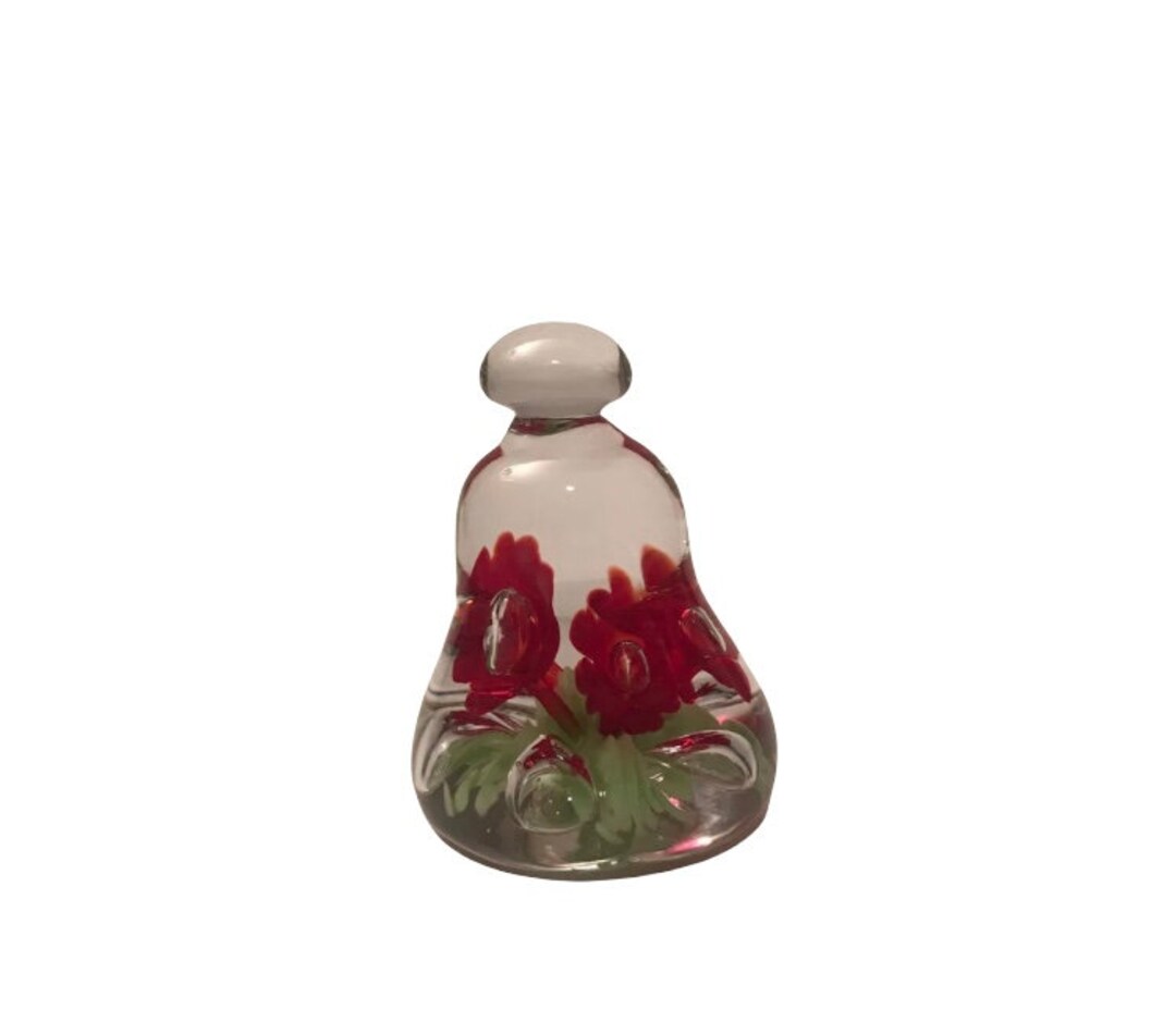 Vintage Blown Glass Art Glass Flower Bell Shaped Paperweight - Etsy