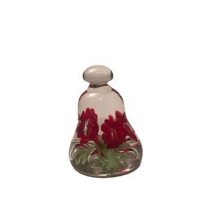 Vintage Blown Glass Art Glass Flower Bell Shaped Paperweight - Etsy