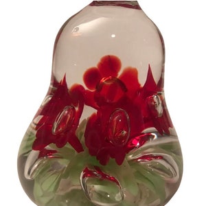 Vintage Blown Glass Art Glass Flower Bell Shaped Paperweight - Etsy