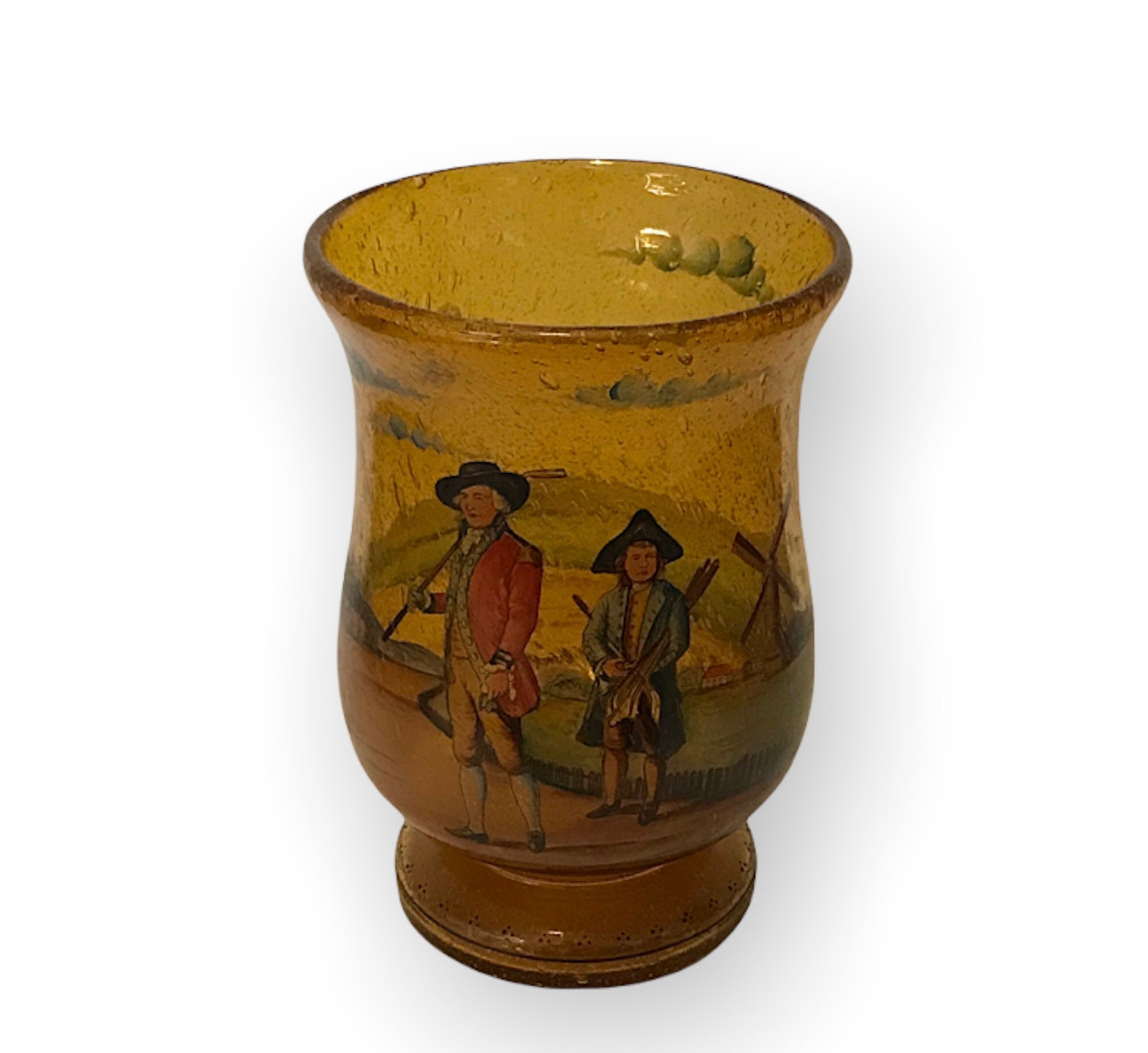 Antique Glass Vase Julius Muhlhaus With Painted Scene | Etsy