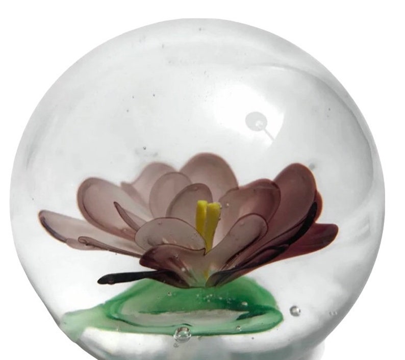 Vintage Blown Glass Flower Paperweight - Etsy