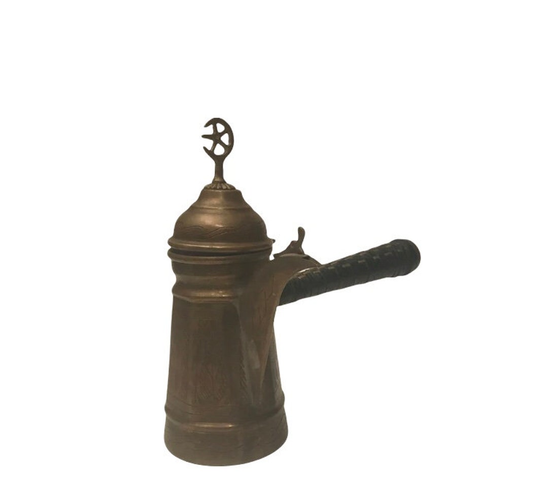 Turkish Brass Islamic Teapot Crescent Moon With Star Leather Handle ...
