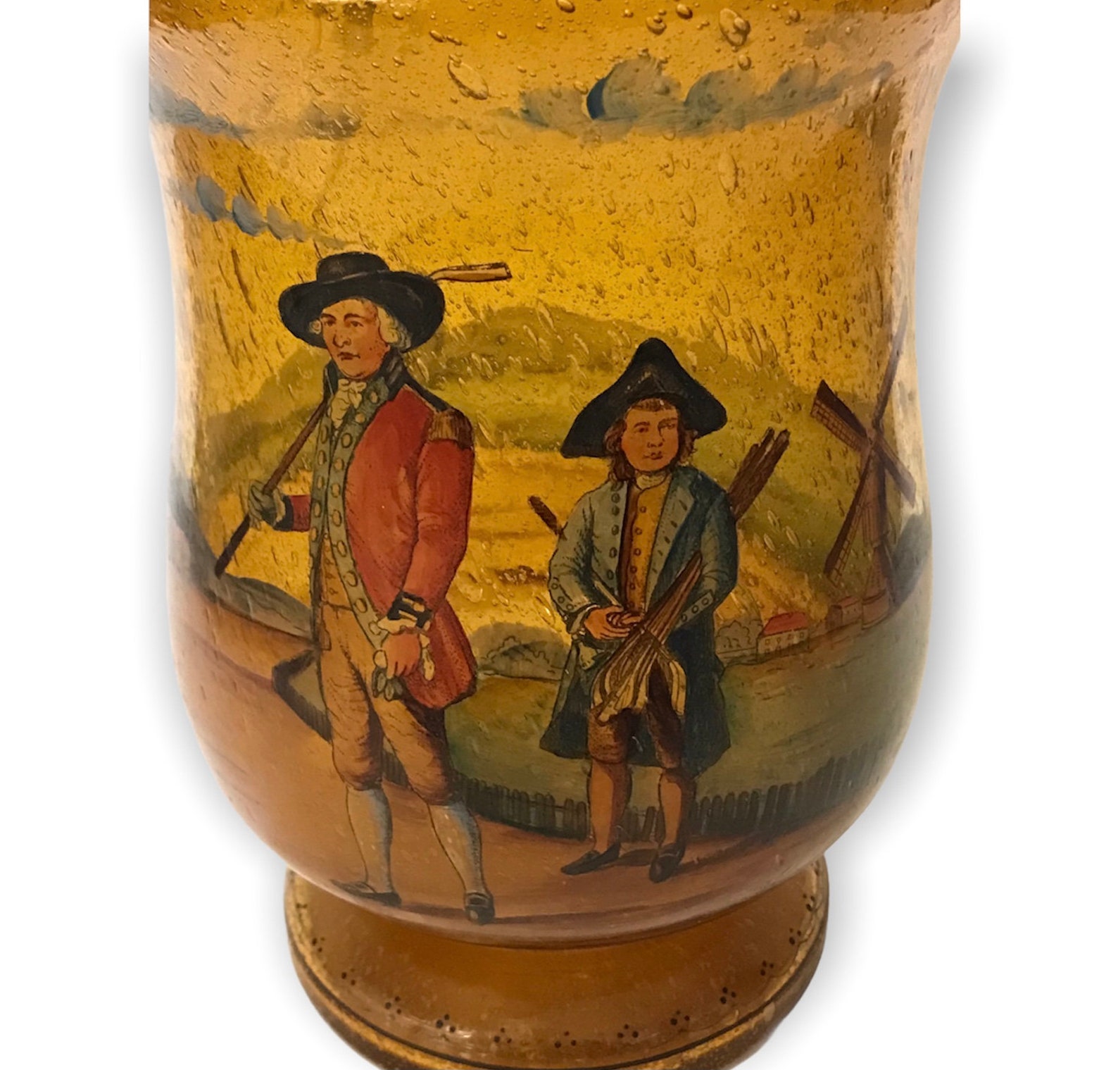 Antique Glass Vase Julius Muhlhaus With Painted Scene | Etsy