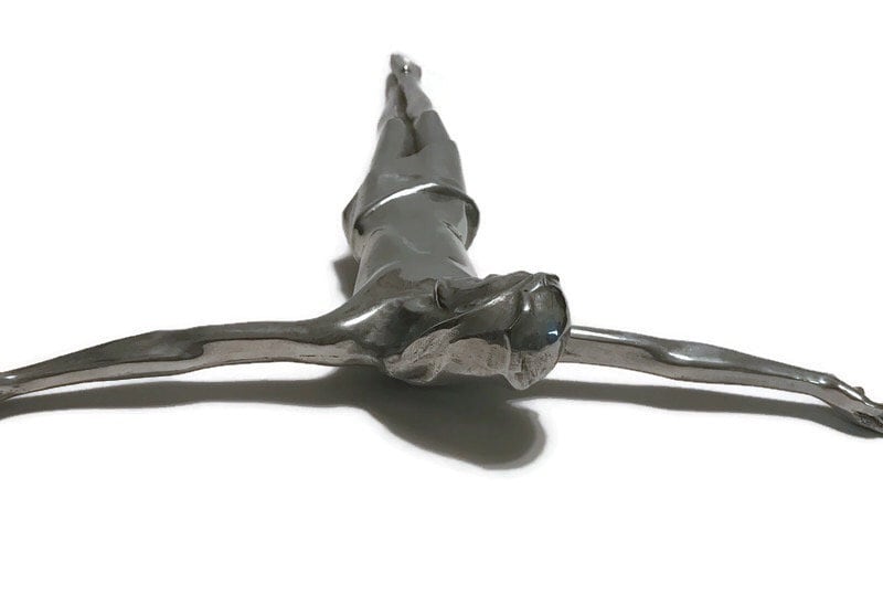 Vintage Metal Jesus Figure Sculpture | Etsy