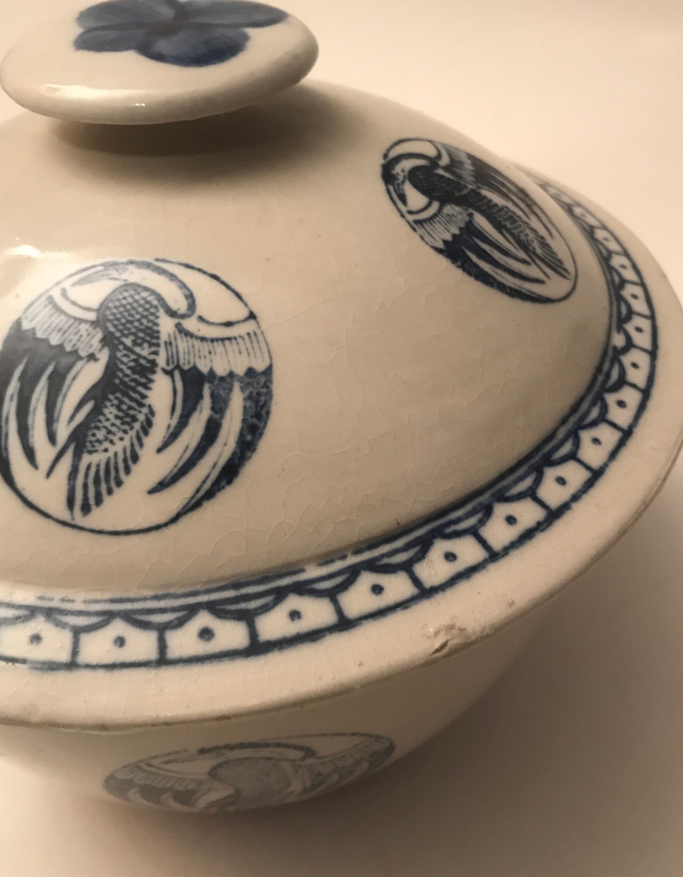 Japanese Rice Bowl Cobalt Blue and White Crane Heron Design - Etsy