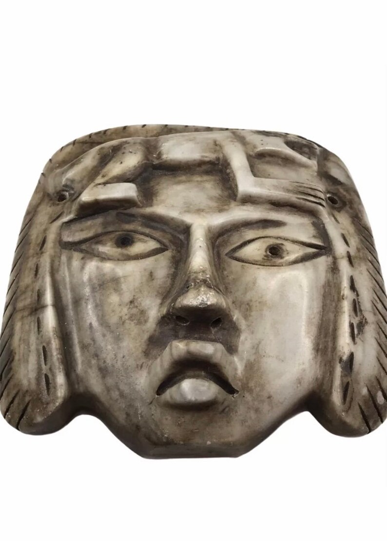 Mayan Aztec Carved Soapstone Face Sculpture Figure | Etsy