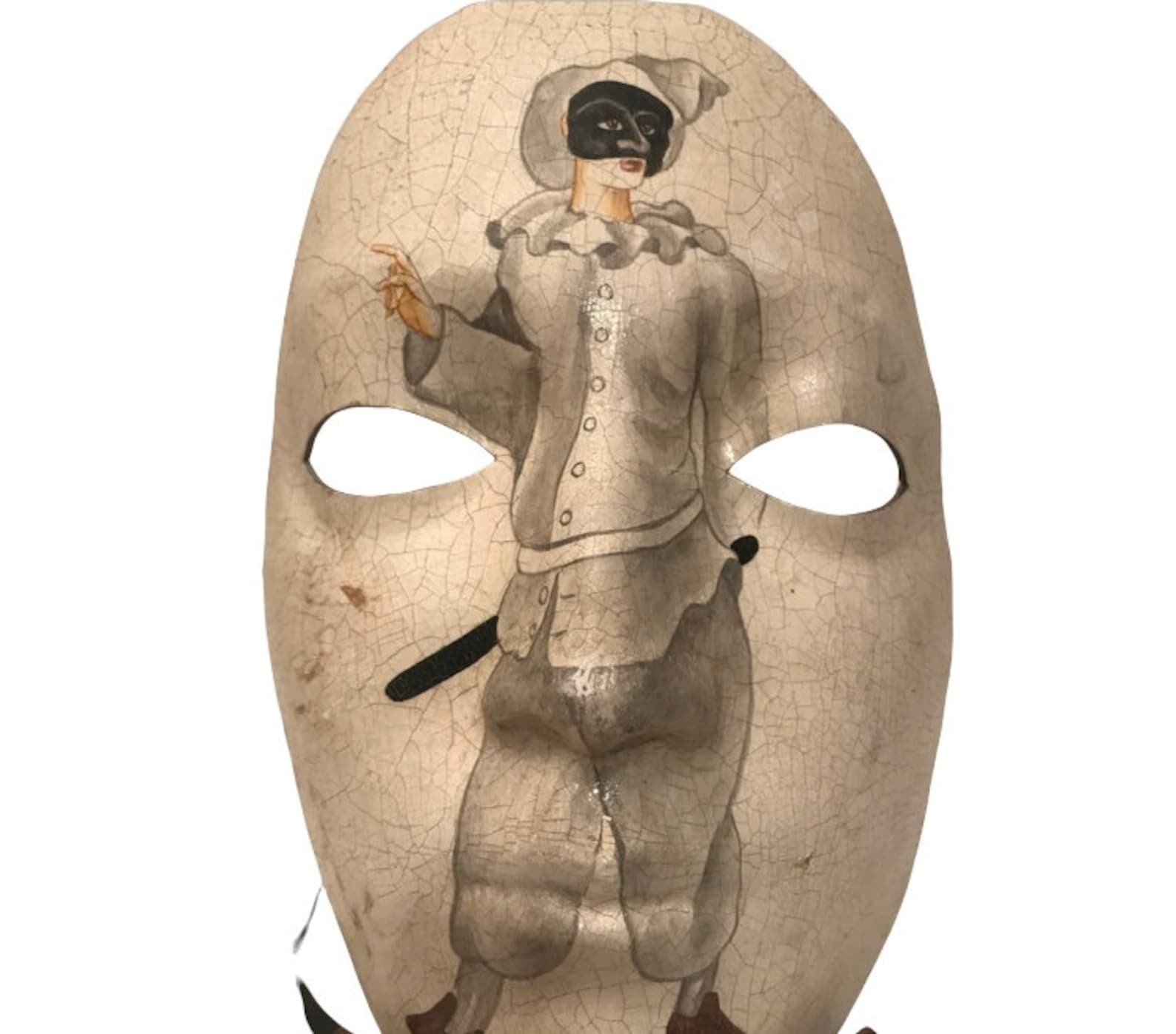 Pulcinella Play/theater Mask With Pulcinella Figure Painted on Front ...