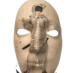 Pulcinella Play/theater Mask With Pulcinella Figure Painted on Front ...