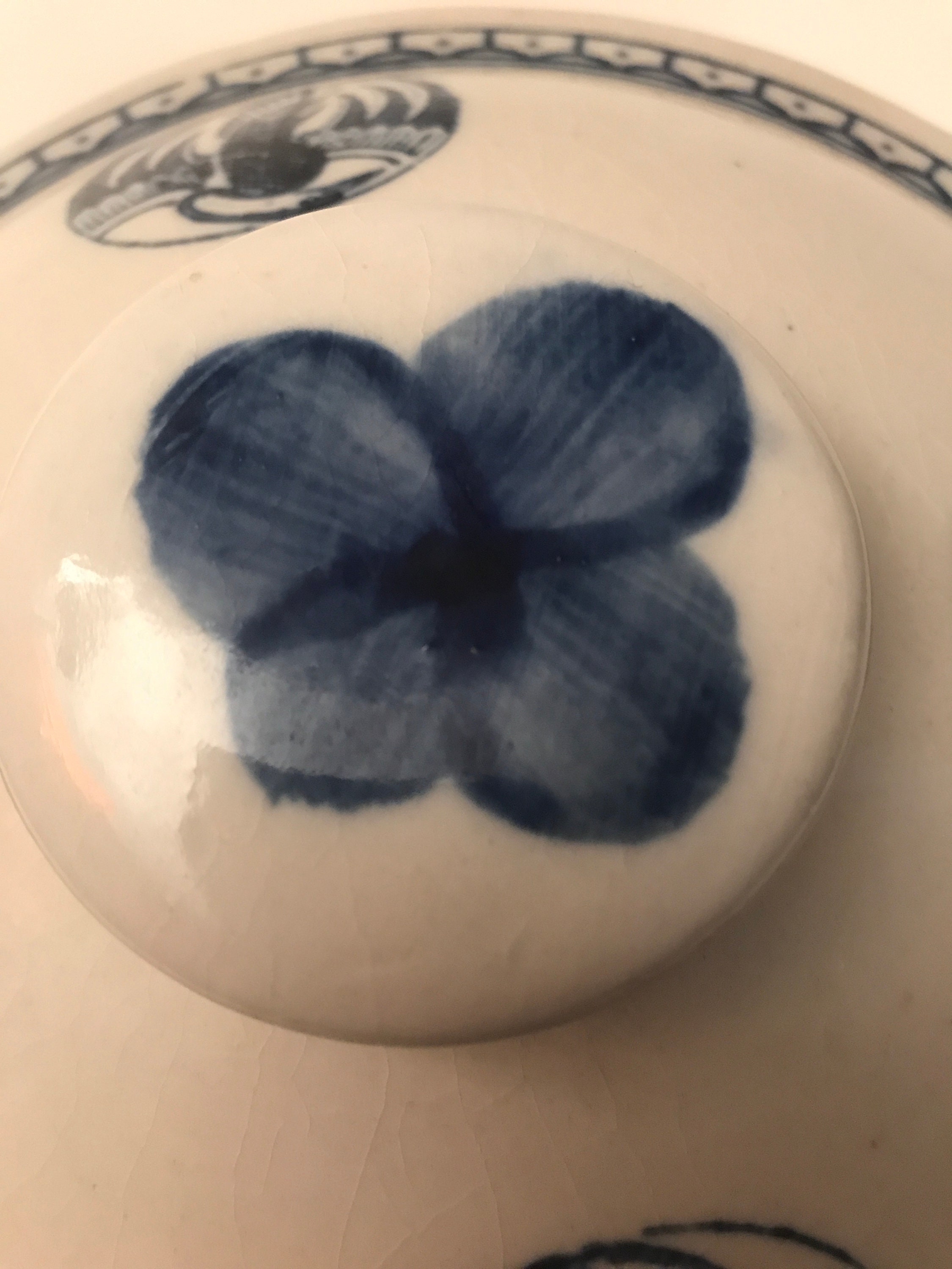 Japanese Rice Bowl Cobalt Blue and White Crane Heron Design - Etsy