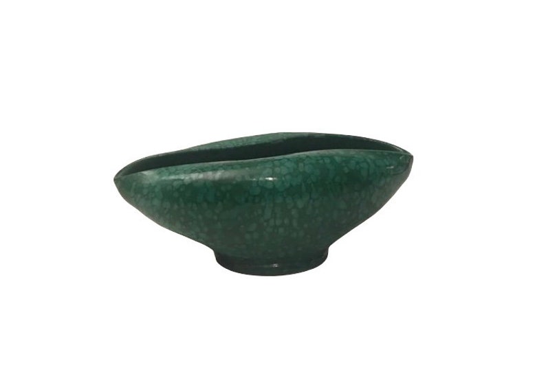 Vintage Italian Pottery Pinch Bowl Dark Teal Green With - Etsy