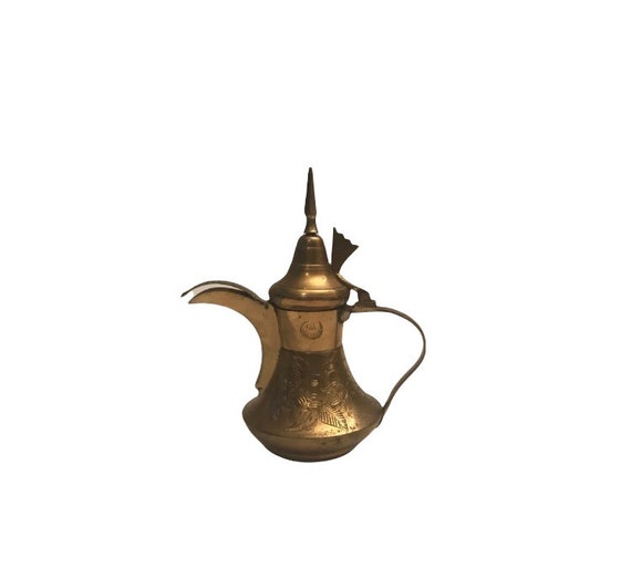 Vintage Small Brass Arabic Dallah Teapot Container | Etsy