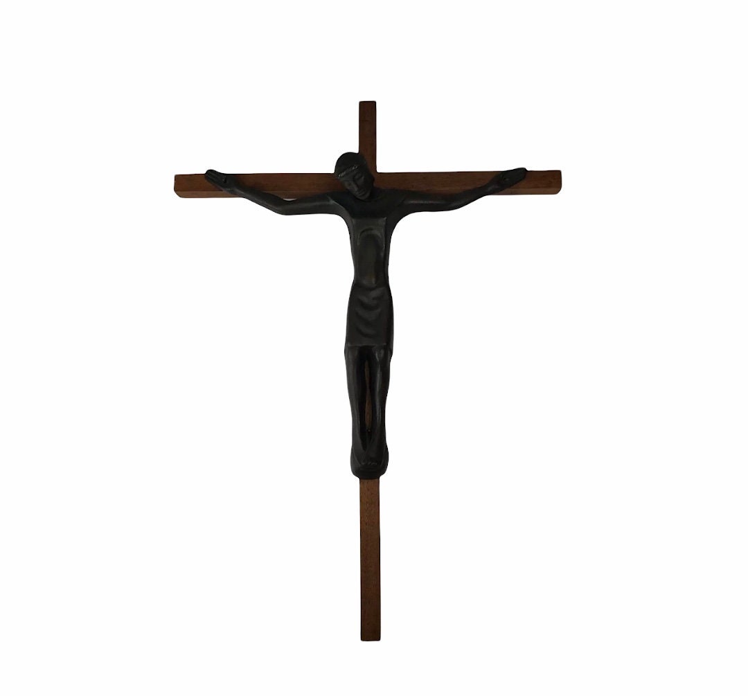 Vintage Art Deco Christ on Cross Figure Sculpture | Etsy