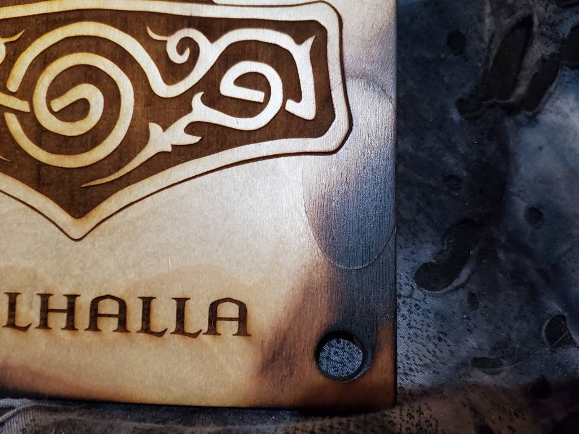 Valhalla Viking wall art Norse medieval engraved wood | Etsy