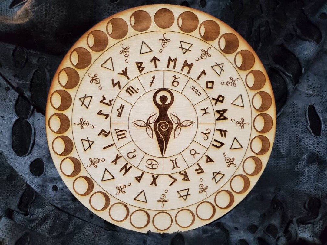 Spiral Goddess Moon Phases Wheel Pagan Wiccan Zodiac - Etsy